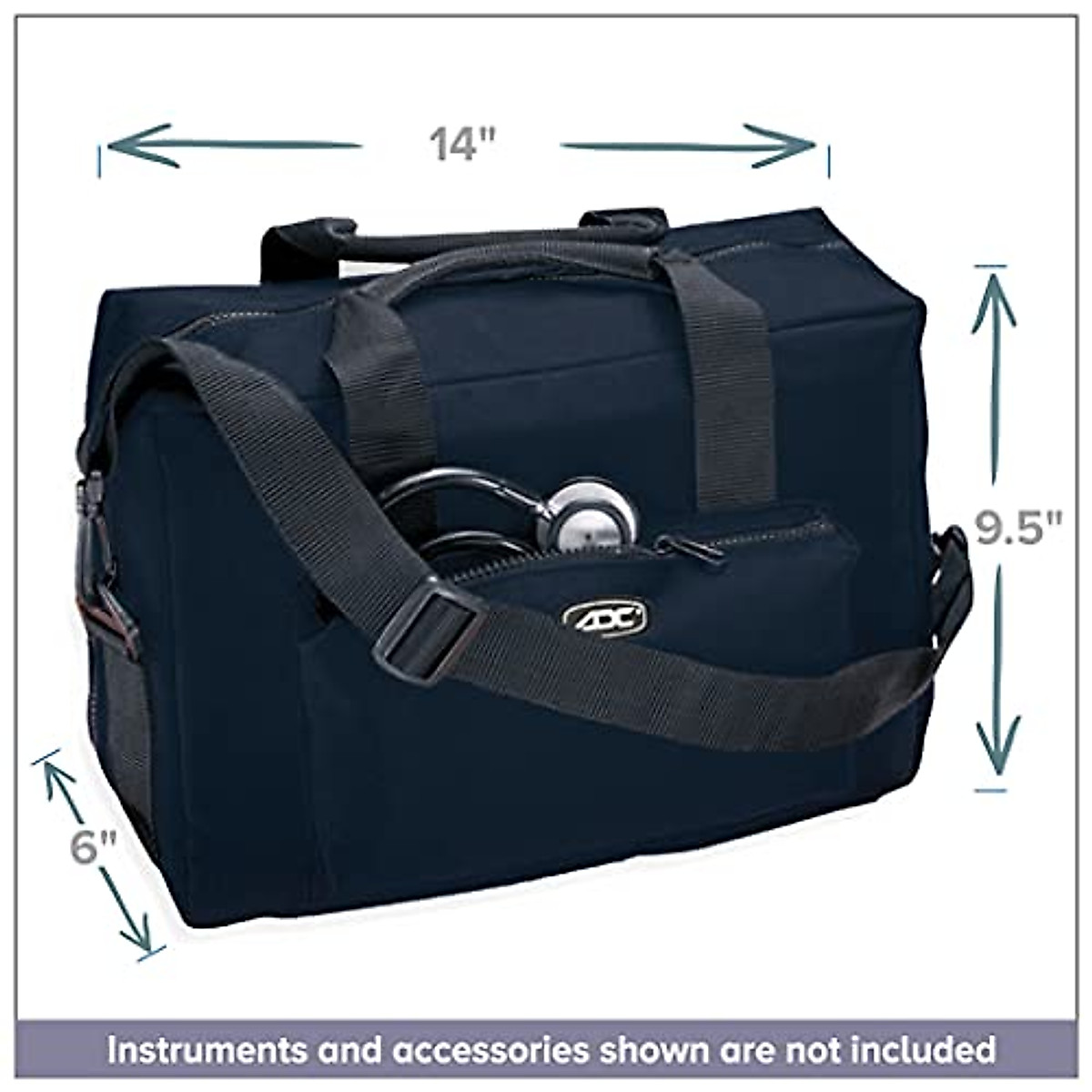ADC 1024N Model 1024 Nurse/Physician Nylon Medical Equipment Instrument Bag, Navy