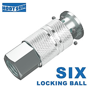 HOOTSUM 3/8’’ Air Hose Quick Connect Fittings, High Flow 3PCS 3/8” Air Coupler and 6PCS 3/8” Air Plug with 3/8 Inch NPT Threads, I/M Industrial Type 10PCS Air Compressor Accessories Connection Kit