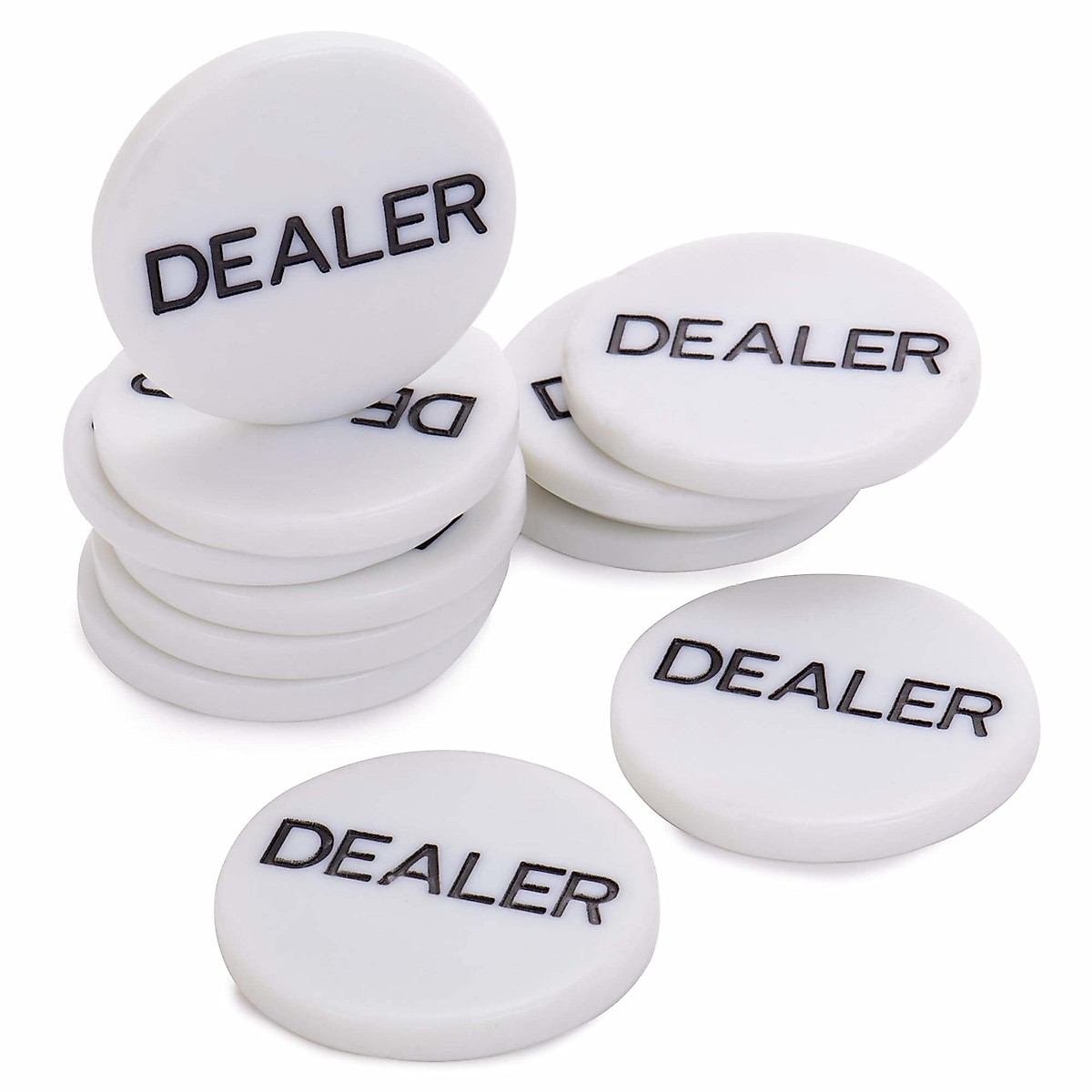 12-Pack Dealer Buttons - Poker Accessories, Casino Game Pucks, Texas Hold'em Button for Card Games, Bulk Vegas Night Playing Card Accessory