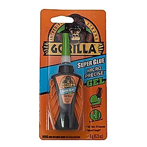 Gorilla Micro Precise Super Glue Gel, 6 Gram, Clear, (Pack of 1)