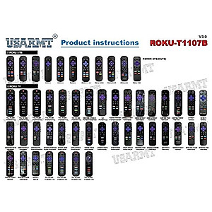 Universal Remote for All Roku TV fit for Roku 1/2/3/4 HD LT XS XD, Hisense/TCL/Sharp/Insignia/ONN/Sanyo/LG/Hitachi/Element roku TV w/ 10 Shortcut Keys [NOT for Roku Stick]