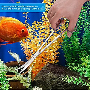 Skyeasure Aquascape Tools, Long Tweezers for Terrarium, Terrarium Tools, Stainless Steel Aquarium Plant Tools Fish Tank Cleaning Tools Aquarium Tweezers Scissors Spatula Set for Aquarium Starter Kit