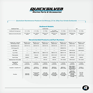 Quicksilver 25W-40 Oil Change Kit for 4-Stroke 25hp and 30hp Mercury EFI outboards