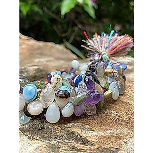 Natural Natural Multi Gemstone YGN-Drops- Faceted Beads 8×10mm 8 inch Long String Jewelry Making Gemstone Beads for Necklace Bracelet