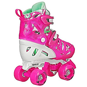 Roller Derby Trac Star Youth Girl's Adjustable Roller Skate White/Pink Size Medium (12-2)