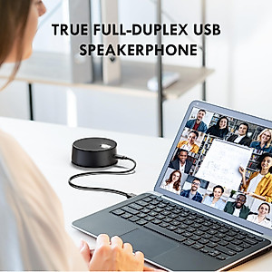 ROFALL USB Computer Speakers with Microphone, PC Laptop Speaker with Mic, 2 Sound Modes, Hand Free Enhanced Voice Pick up, Compatible with Zoom for Personal Call and Home Office Meeting