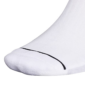 adidas Men's Cushioned No Show Socks (3-Pair), White/Black/Clear Onix Grey, Large