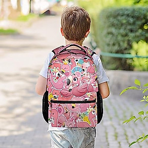 KNOWPHST Flamingo Backpacks for Girls - 16 Inch Cute Backpack for School - Pink, Large Capacity, Durable, Lightweight Bookbag for Kids Travel