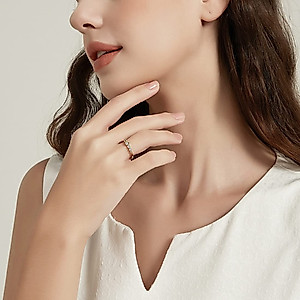 SHINYSO Wedding Band for Women Round CZ Cubic Zirconia Stacking Eternity Engagement Ring Gold Size 5