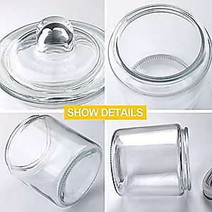 Woaiwo-q 35 oz Glass Jars, Glass Storage Container with Glass Lid for Biscuits, Candy, Dry Goods, Beans, Cookie Jar with Lid for Home & Kitchen (Set of 6）