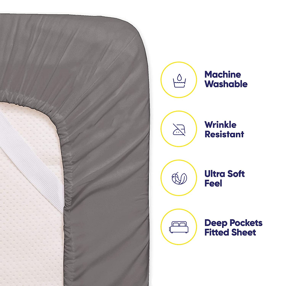 King Size Bed Sheets - 6 Piece 1500 Supreme Collection Fine Brushed Microfiber Deep Pocket King Sheet Set Bedding - 2 Extra Pillow Cases, Great Value, King, Gray