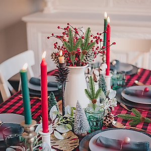 Alpurple 15 PCS Fake Greenery Pine Picks with Pinecone-11 Inch Artificial Pine Needles Branches with Pine Cones-Pine Twigs Stems Picks for Christmas Garland Home Garden Decoration