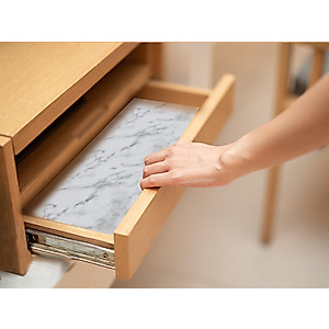 Shelf Liner Non Adhesive for Kitchen Cabinets 16 Inch Wide X 20 Ft Cabinet Liners Non-Slip Washable Drawer Liners Waterproof Marble Printed Cupboard Mat for Shelving Closet Fridge Bathroom