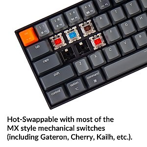 Keychron K14 70% Layout 72 Keys Hot-Swappable Bluetooth Wireless/USB Wired Mechanical Gaming Keyboard with Gateron G Pro Blue Switch/Multitasking/White LED Backlight Computer Keyboard for Mac Windows