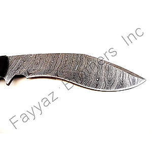 FAYYAZ BROTHERS Custom Made Damascus Steel Hunting Knife/Kukri Knife FBK-15303 (Black Micarta)