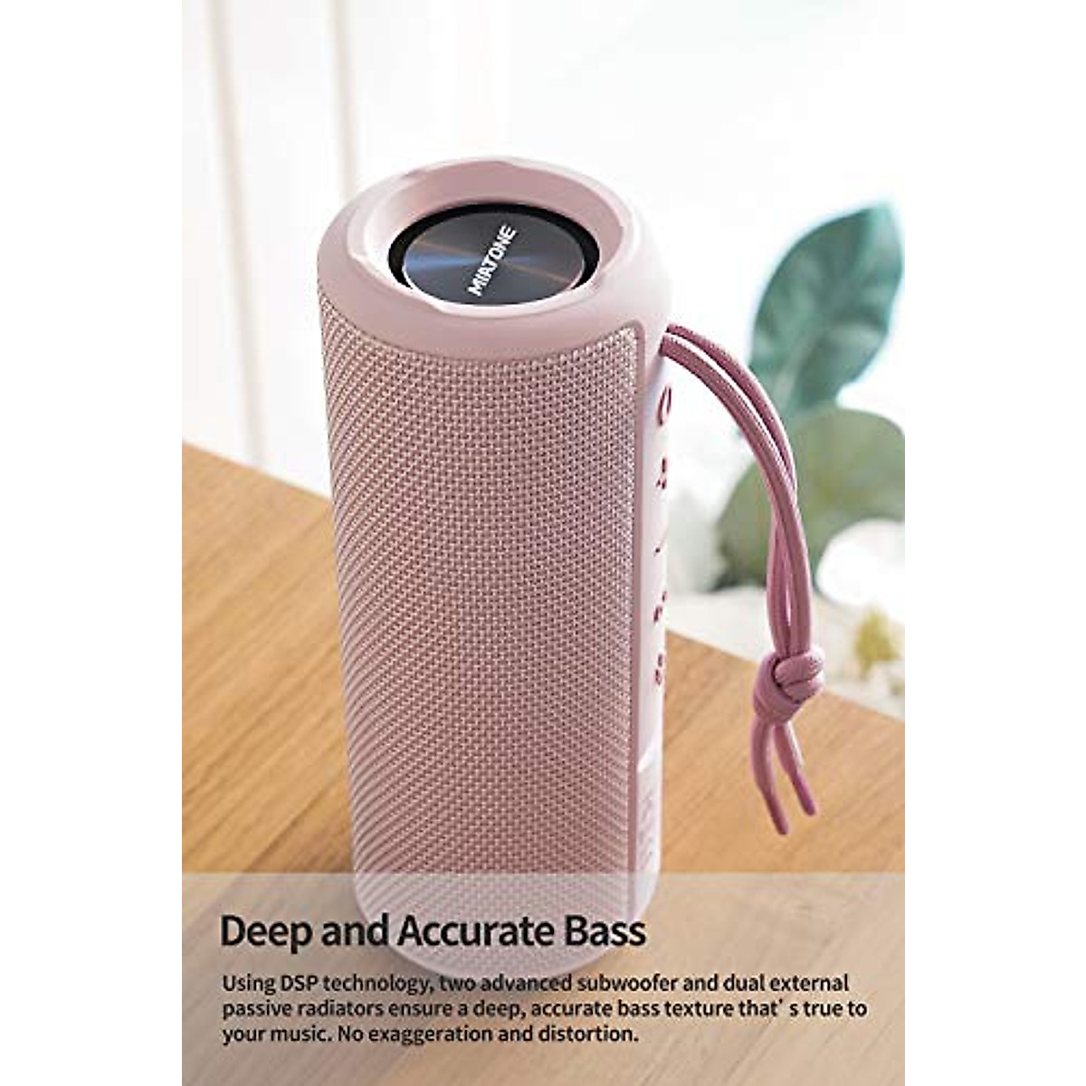 MIATONE Outdoor Portable Bluetooth Speakers Wireless Speaker Waterproof - Pink