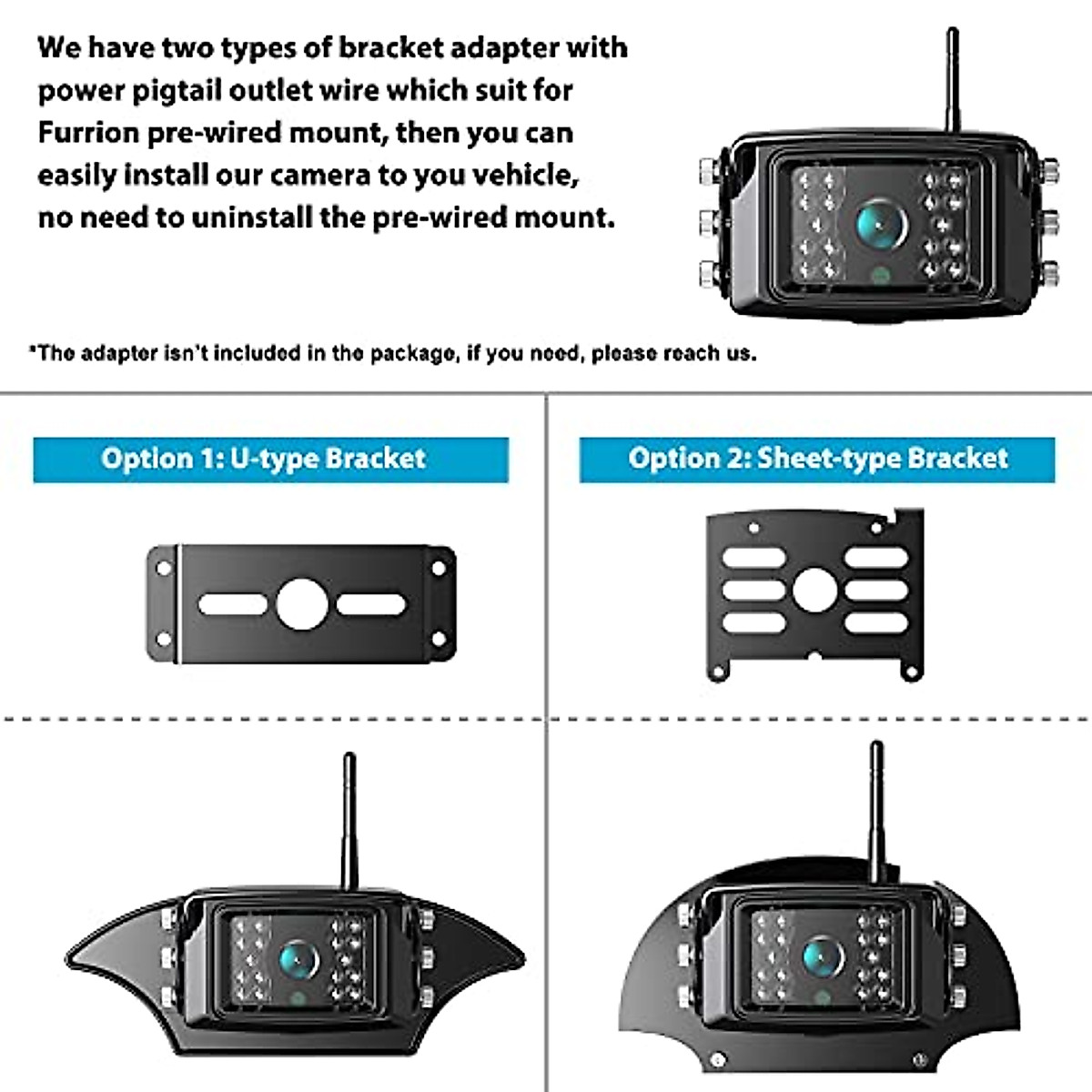Fookoo 1080P 10" Wireless Backup Camera System, 10" Dual/Quad Split Monitor with Recording, IP69 Waterproof Rear/Front View Cameras, Parking Lines for RV/Truck/Trailer/Van(DW102)