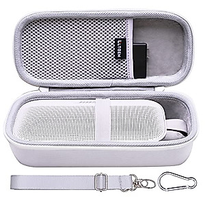 LTGEM Case for Bose Soundlink Flex Bluetooth Portable Speaker,Hard Storage Travel Protective Carrying Bag,White