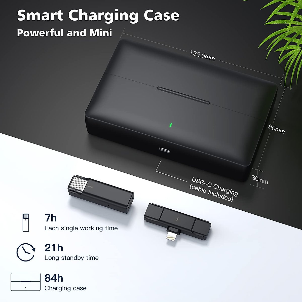 JOSTART Wireless Lavalier Microphone for iPhone/iPad with Charging case, 656ft Range,24H Working,4-Channel Omnidirectional Noise Canceling Lapel Mics for Video Recording Interview Streaming Vlog