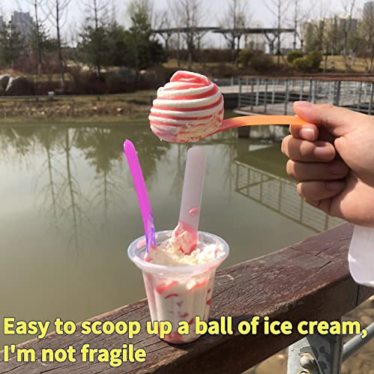 30 Color-Changing Spoons-Pink, Orange, Purple-Birthday Party Spoons-Dessert Spoons-Ice Cream Spoons-Used by preschool children-One-time use or multiple-use-Individually Wrapped!