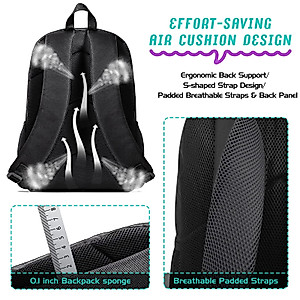 Cat Cute Aesthetic Backpack Set for Elementary School Student, Lightweight Classic Backpack for Women Girls School Bookbags with Lunch Box Pencil Case, Kawaii Backpack for Travel, School, Outdoor