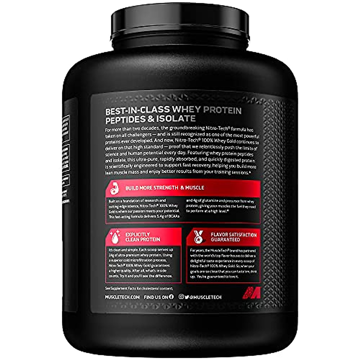 Whey Protein Powder | MuscleTech Nitro-Tech Whey Gold Protein Powder | Whey Protein Isolate Smoothie Mix | Protein Powder for Muscle Gain | Chocolate Protein Powder, 5 lbs (69 Serv) (package varies)