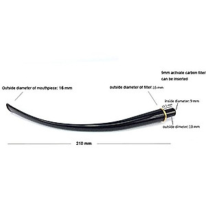Acrylic Tobacco Pipe Mouthpiece Long Stem 9 mm Activate Carbon Filter Reading Smoking Pipe Mouthpiece