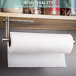 Paper Towel Holder Under Cabinet - Stainless Steel Paper Towel Holders Self-Adhesive Wall Mount Paper Towel Holder with Screws, 13in Under Cabinet Paper Towel Holder for Kitchen Paper Towel Rolls
