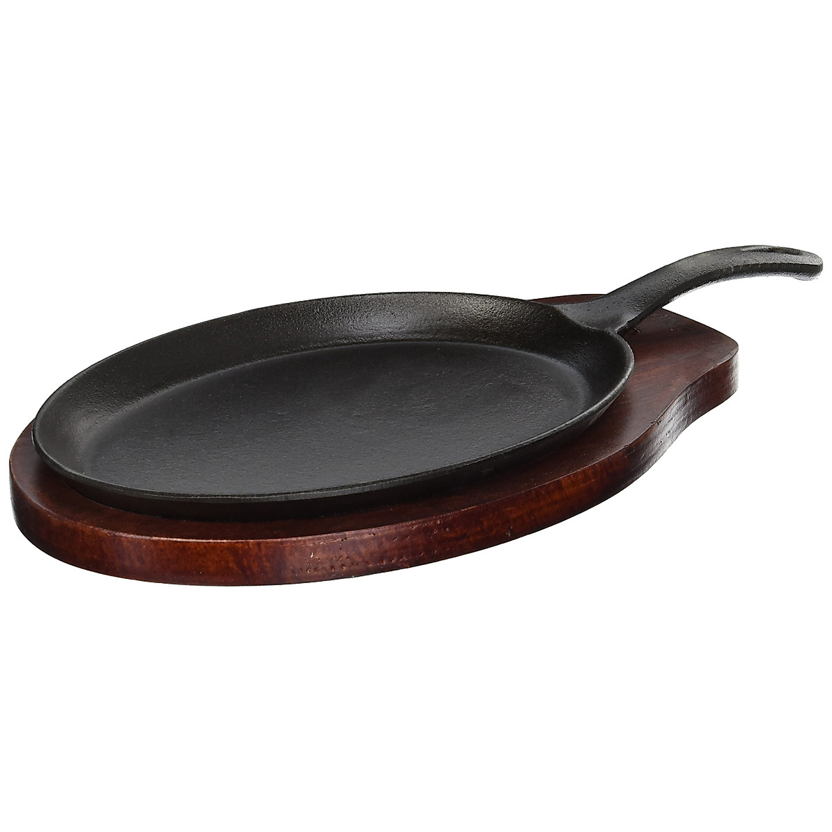 Winco FS-2 2-Piece Cast-Iron Fajita Server Set,Black, Brown,Medium