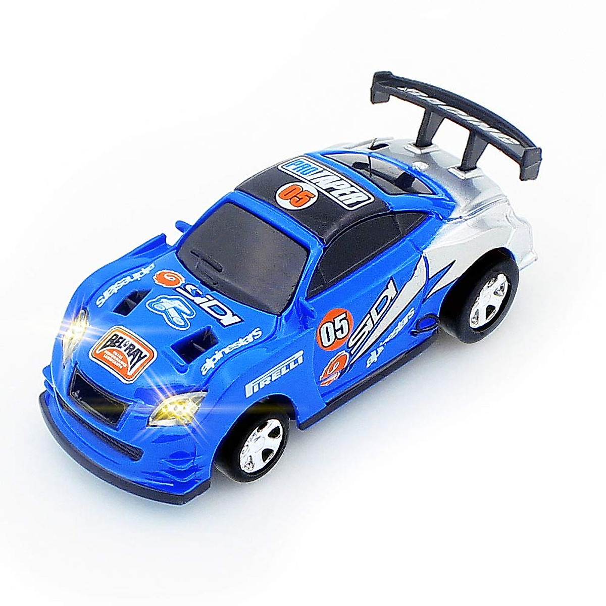 haomsj Mini Coke Can Speed Rc Radio Remote Conrtol Micro Racing Car with Led Lingts Kids Toys Gift (1PC)