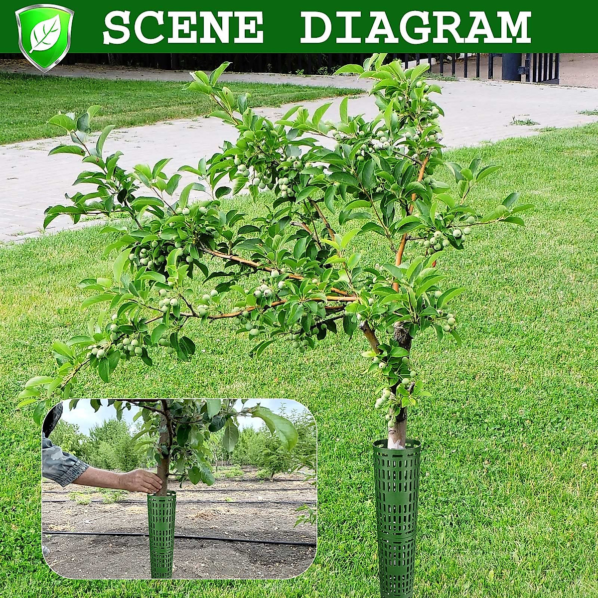 YGAOHF 7 Pack Tree Trunk Protector Guard - Heavy Duty Expandable Tree Protectors from Trimmers, Mowers, Animals, Easy to Use, Perfect for Saplings and Fruit Trees