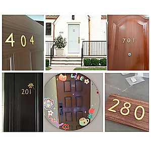 0-9 5cm Golden Brass Numbers Retro Hotel Dormitory Room Door Plates Metal Digital House Number, 1pcs (Color : Number 6)