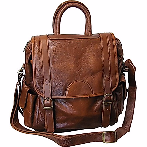 Leather Three-way Backpack - Brown (#1516-2)