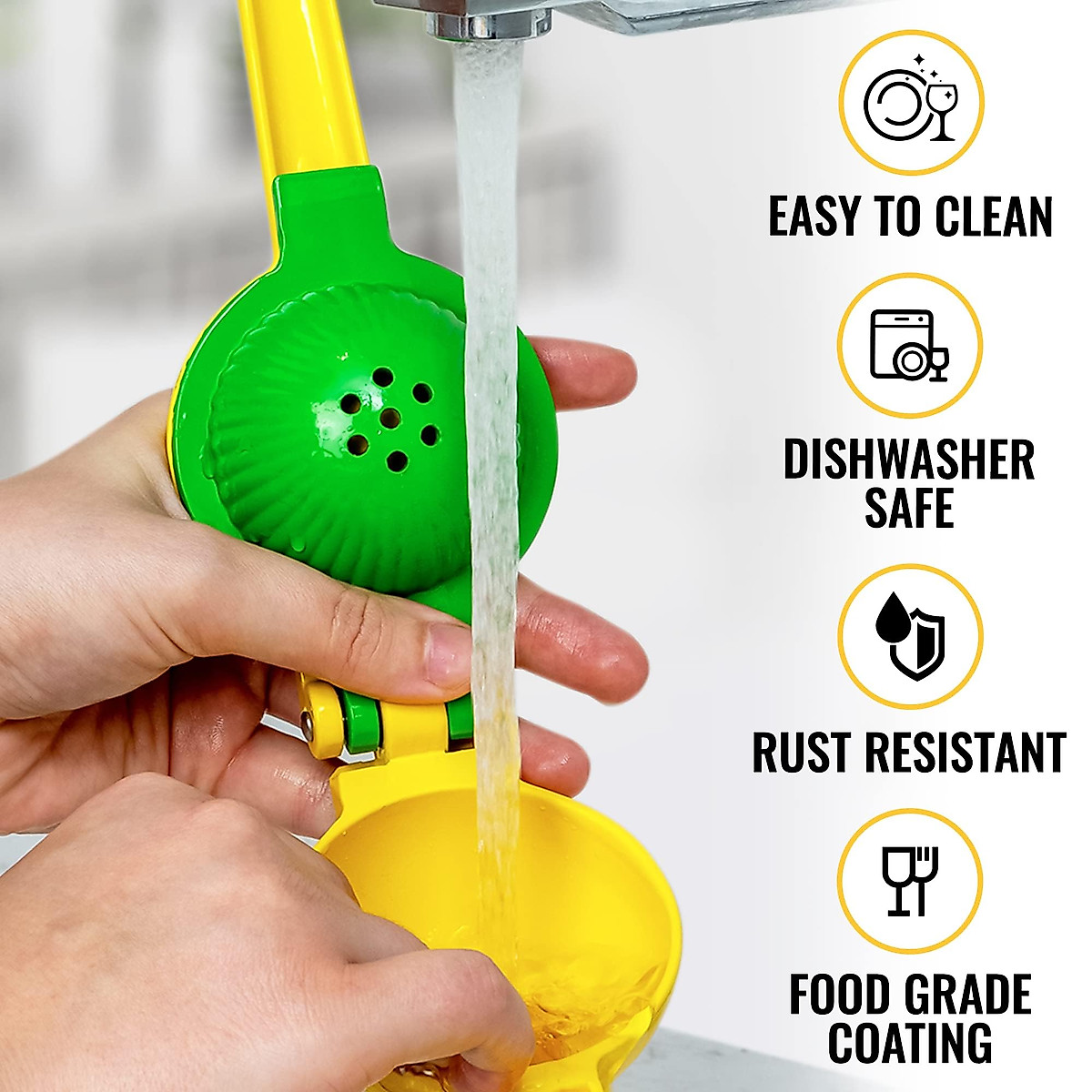 Zulay Metal 2-In-1 Lemon Lime Squeezer - Hand Juicer Lemon Squeezer - Max Extraction Manual Citrus Juicer