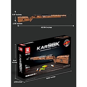 AmazingBlock Reobrix 77003 98k Model Building Toys with Shooting Function, 1028 PCS Building Kit, Collectible Building Bricks Set for Adults and Kids, DIY Building Blocks Present for Birthday