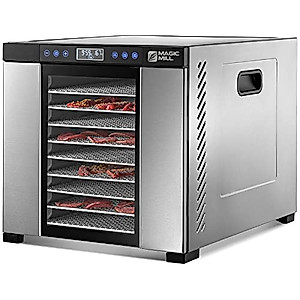 Magic Mill Food Dehydrator Machine | 11 Stainless Steel Trays | Adjustable Timer and Temperature Control | Jerky, Herb, Meat, Beef, Fruits and Vegetables Dryer | Safety Over Heat Protection