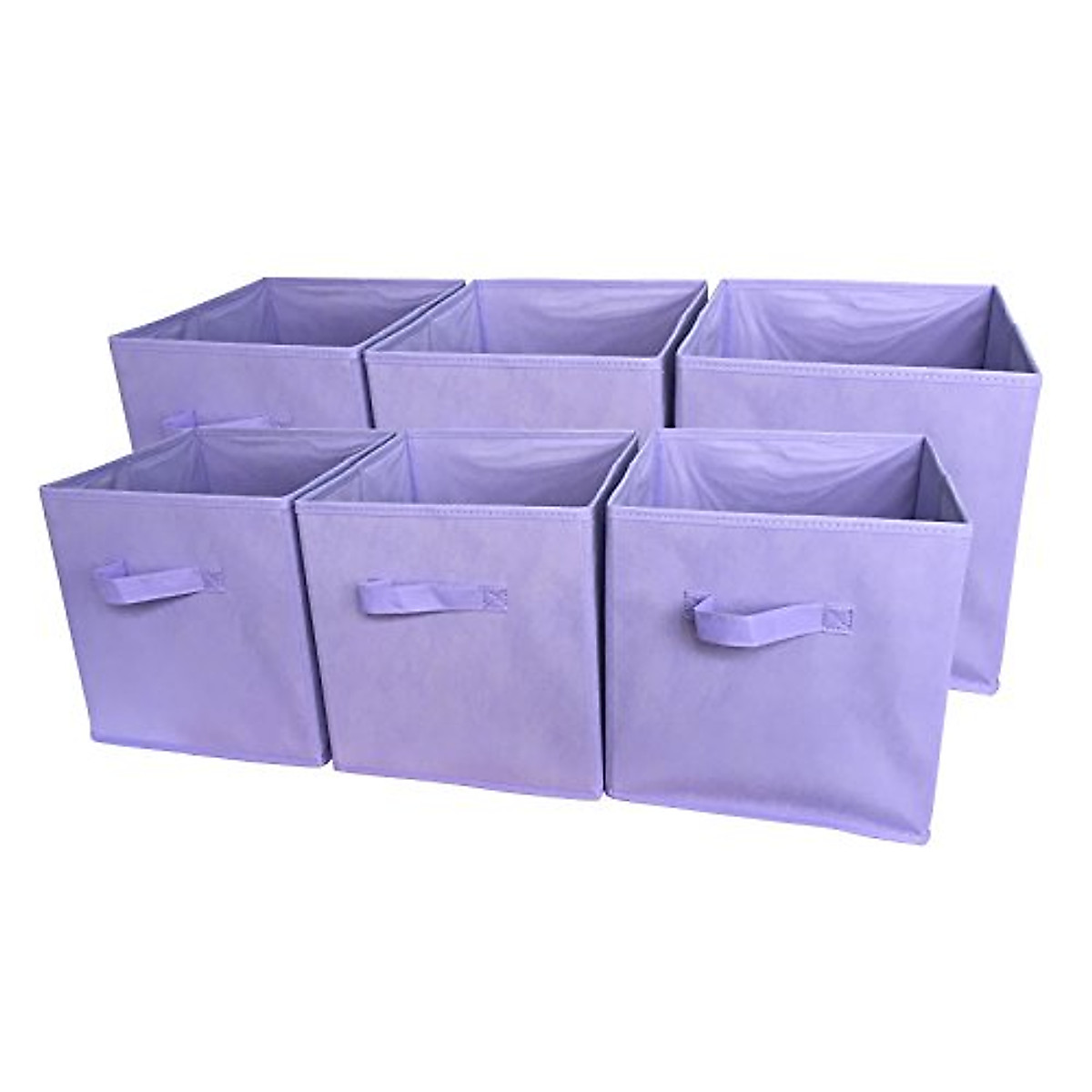 Sodynee Foldable Cloth Storage Cube Basket Bins Organizer Containers Drawers, 6 Pack, Light Purple