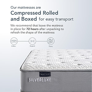 EPITEX Silverluxe Twin Mattress, 8 Inch Gel Memory Foam Twin Mattress in a Box, Individual Pocket Spring for Low Motion Transfer, Medium Firm Mattress, Gray