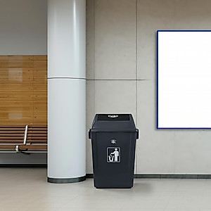 Xowine 15 Gallon Kitchen Swing Top Garbage Can, 4-Pack Plastic Swing Top Lid Trash Can, Gray