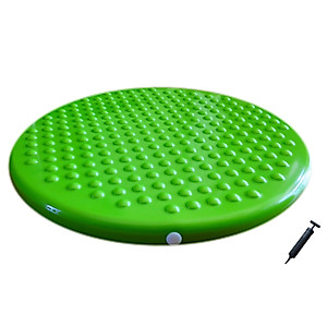 AppleRound Jr. Inflatable Seat Cushion with Pump, 31cm / 12in Diameter, Sensory Wiggle Seat for Kids (Green)