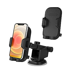 TALK WORKS Car Windshield & Dash Phone Holder Compatible w/iPhone 13/13 Pro/13 Pro Max/14/14 Plus/14 Pro/14 Pro Max, Apple & Android Smartphones - Adjustable Suction Mount (Black)