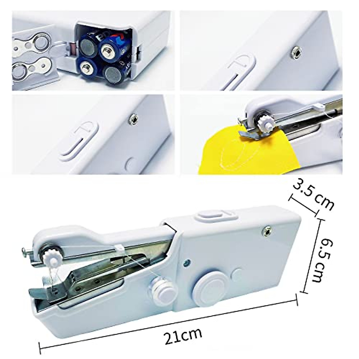Handheld Sewing Machine Mini Professional Handheld Sewing Machine Sewing Tool Portable Easy to Operate for Beginners (Batteries not Included)