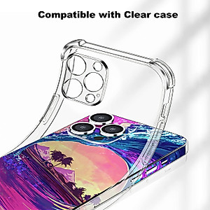 HK Studio Hippie Wave Skin Decal (Not Case) for iPhone 14 Pro Max - No Bubble, Slim, Waterproof - Protecting & Personalizing iPhone's Back, Camera, Frame Pink
