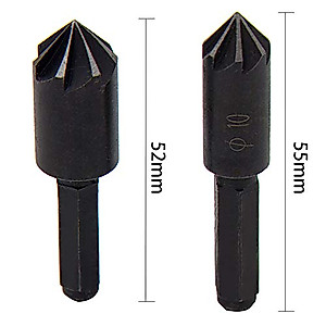 Stainless Steel Hand Tool Countersink Drill Bits, 2Pcs Carbon Steel Chamfer Hex Handle Countersink Boring Set Drill Bit Tools