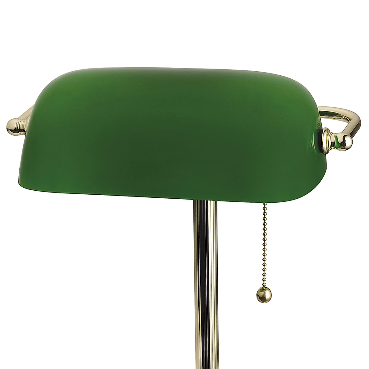 Catalina 13.5" Traditional Bankers Desk Lamp with Glass Shade, Green