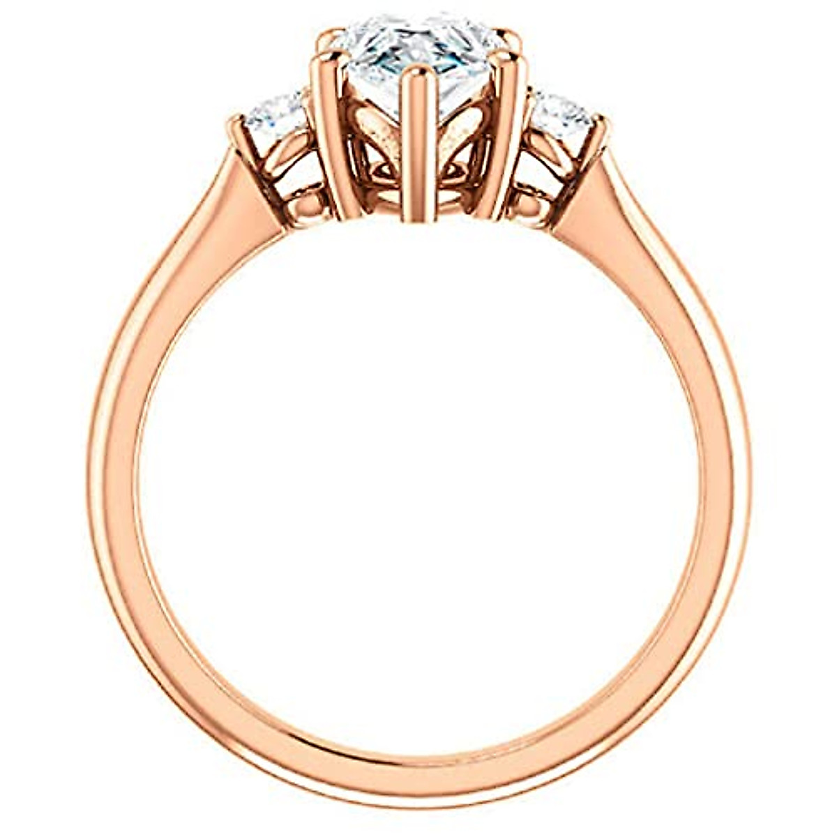 14K Gold 1 CT Pear Cut VVS1 Colorless Moissanite Engagement Ring for Woman Bridal Set Handmade Diamond Wedding Rings for Her (11)