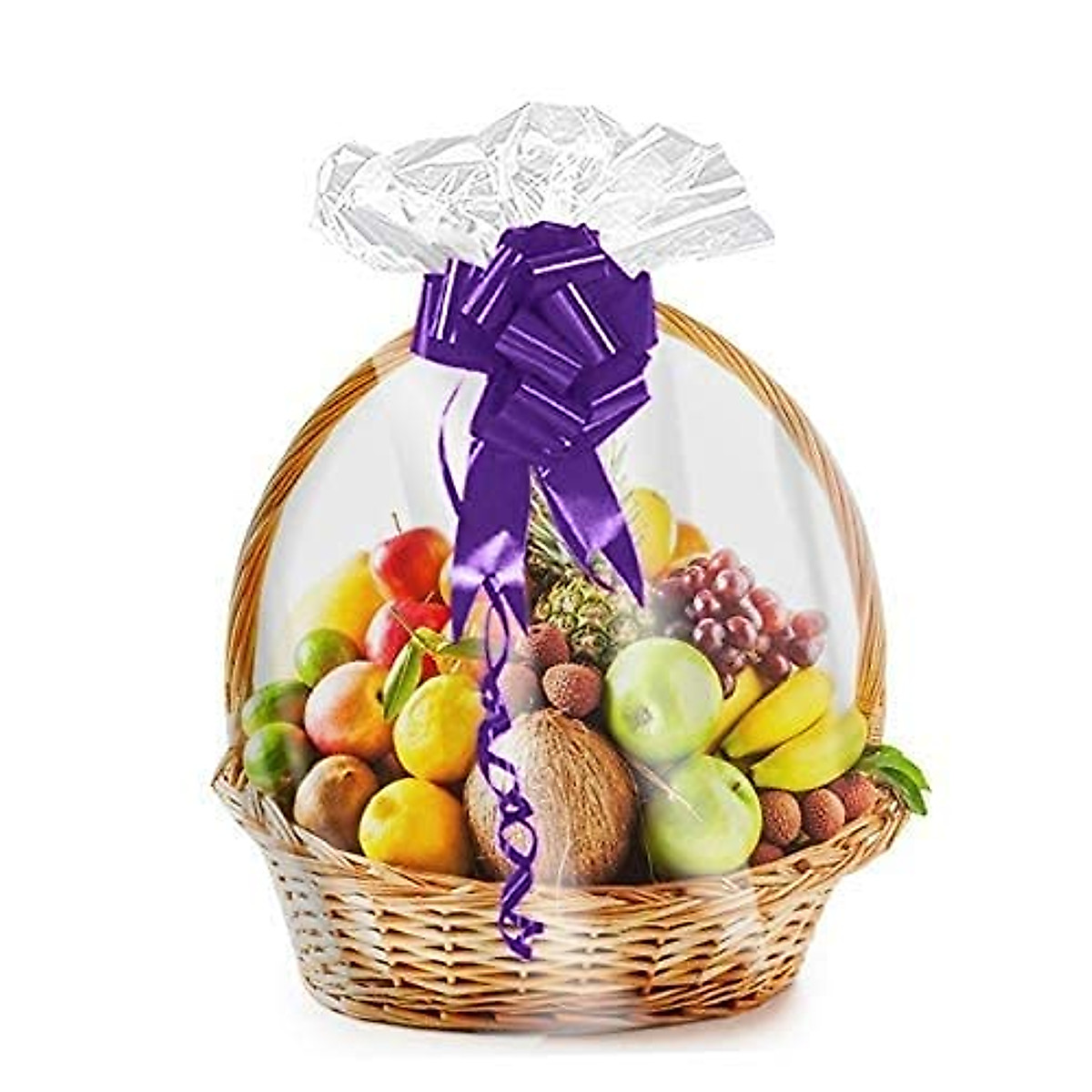 Purple Q Crafts Shrink Wrap 5 Pack Basket Bags for Gift Baskets Clear Cellophane PVC Shrink Bags 32"x 40"