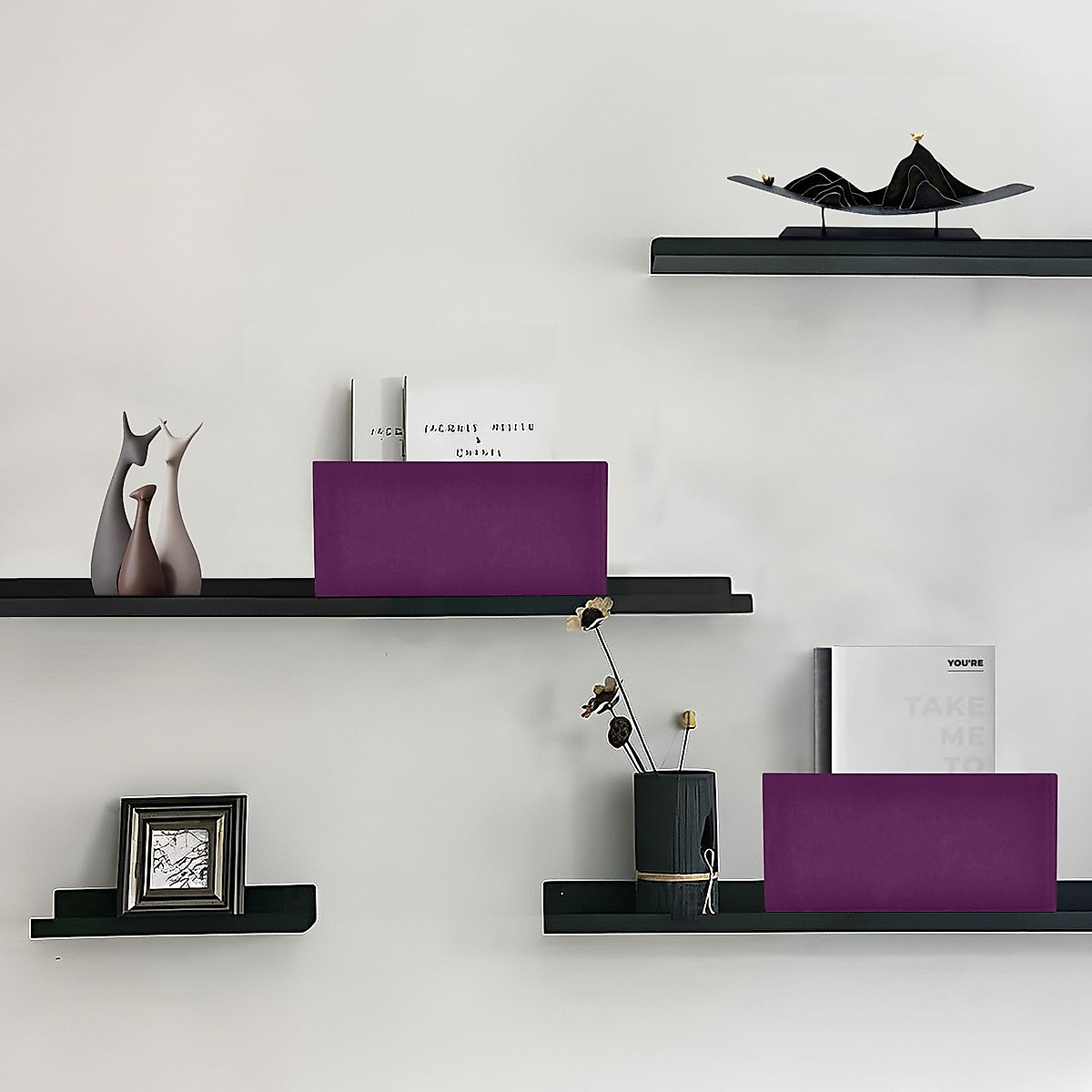 Luxury Purple Storage Baskets Foldable Storage Bin Decorative Organizing Baskets for Shelves and Closet, Set of 2