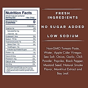 Keto Barbecue BBQ Sauce by Yo Mama's Foods – (Pack of 2) - Vegan, No Sugar Added, Low Carb, Low Sodium, Gluten Free, Paleo, and Made with Whole Non-GMO Tomatoes!