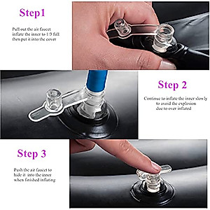 Inflatable Stool Pouf Indoor Outdoor Ottomans for Patio Trendy Hibiscus Seamless Pattern Stock Illustration Foot Rest for Adults Portable Bean Bag Floor Foot Stool Garden Yard